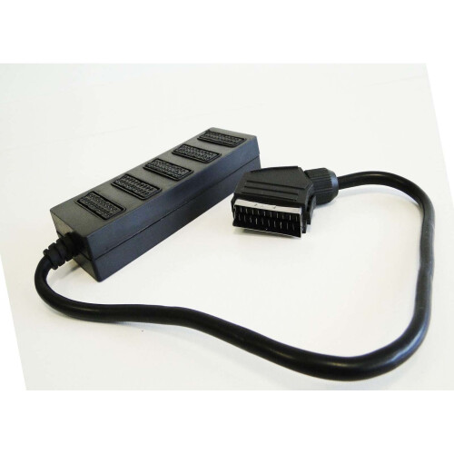 5 Way SCART Cable Box Signal Splitter for use with TV, DVD, VHS, Xbox ...