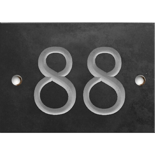 (88) Engraved Slate House Number Sign - 1-100 on OnBuy