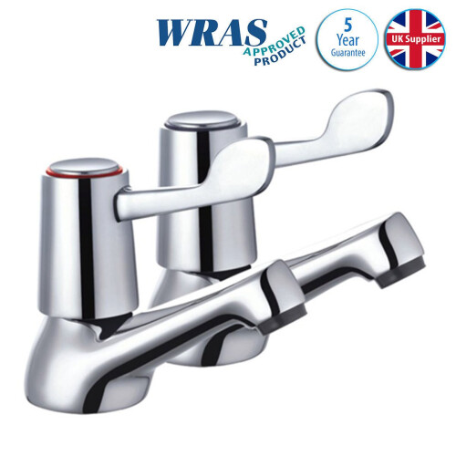 Bathroom Basin Lever Sink Taps Quarter Turn Easy Move Handles on OnBuy