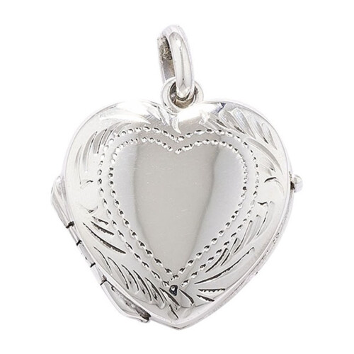 (22 Inch) Mens Sterling Silver 3 Way Engraved Heart Locket On A Black ...