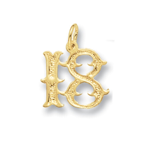 (18 Inch) Childrens 9ct Gold Old English Font 18th Birthday Pendant On ...