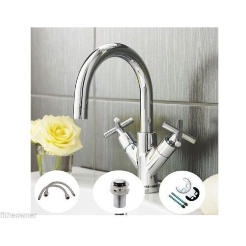 Basin Tap Mono Cross Head Rounded Mixer Sink Tap on OnBuy