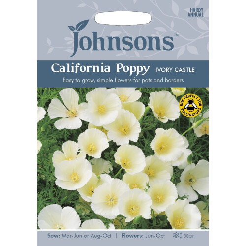 Johnsons Seeds - Pictorial Pack - Flower - California Poppy Ivory ...