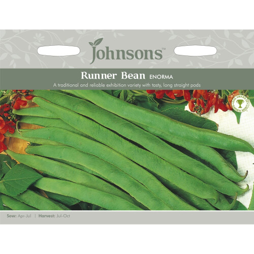 Johnsons Seeds - Pictorial Pack - Vegetable - Runner Bean Enorma - 50 ...
