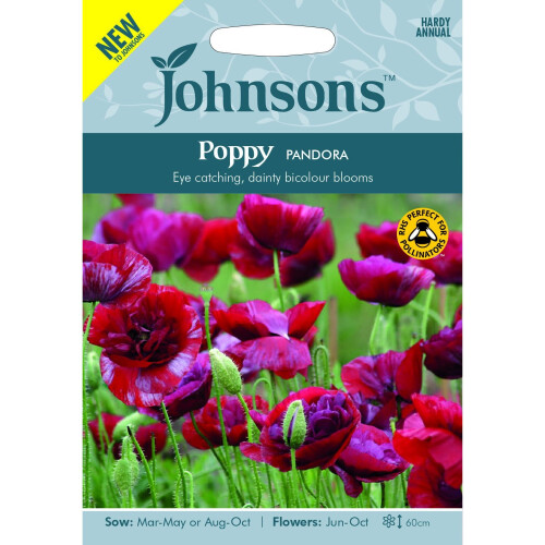 Johnsons - Flower - Poppy Pandora - 500 Seeds on OnBuy