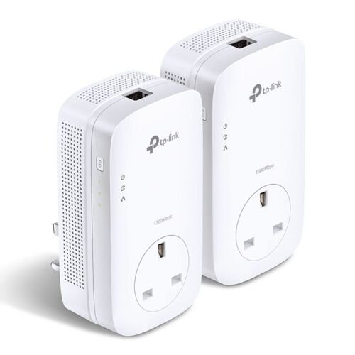 TP-LINK (TL-PA8010P KIT V2) AV1300 GB Powerline Adapter Kit, AC Pass ...