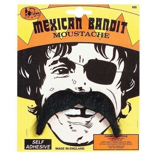 Mexican Bandit Tash - moustache fancy dress mexican tash accessory ...