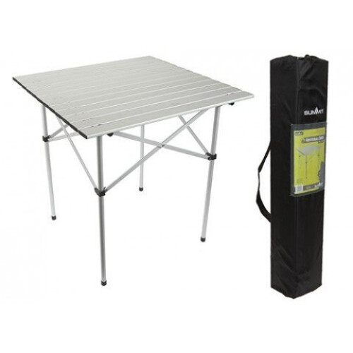 Summit Aluminium Folding Portable Camping Table Roll Top Picnic Party ...