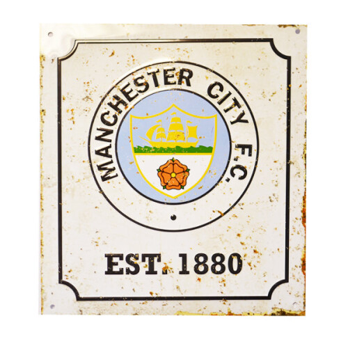 Manchester City F.c. Retro Logo Sign Official Merchandise - sign ...