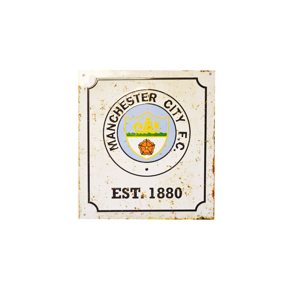 Manchester City F.c. Retro Logo Sign Official Merchandise - sign ...