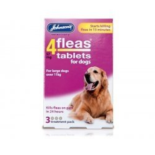 Johnson's 4 Flea Tablets for Large Dogs 11kg & Over 3 Pack on OnBuy