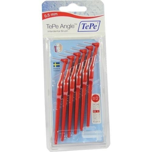 Tepe Angle Red Blister - tepe interdental angle brush red brushes 6 ...