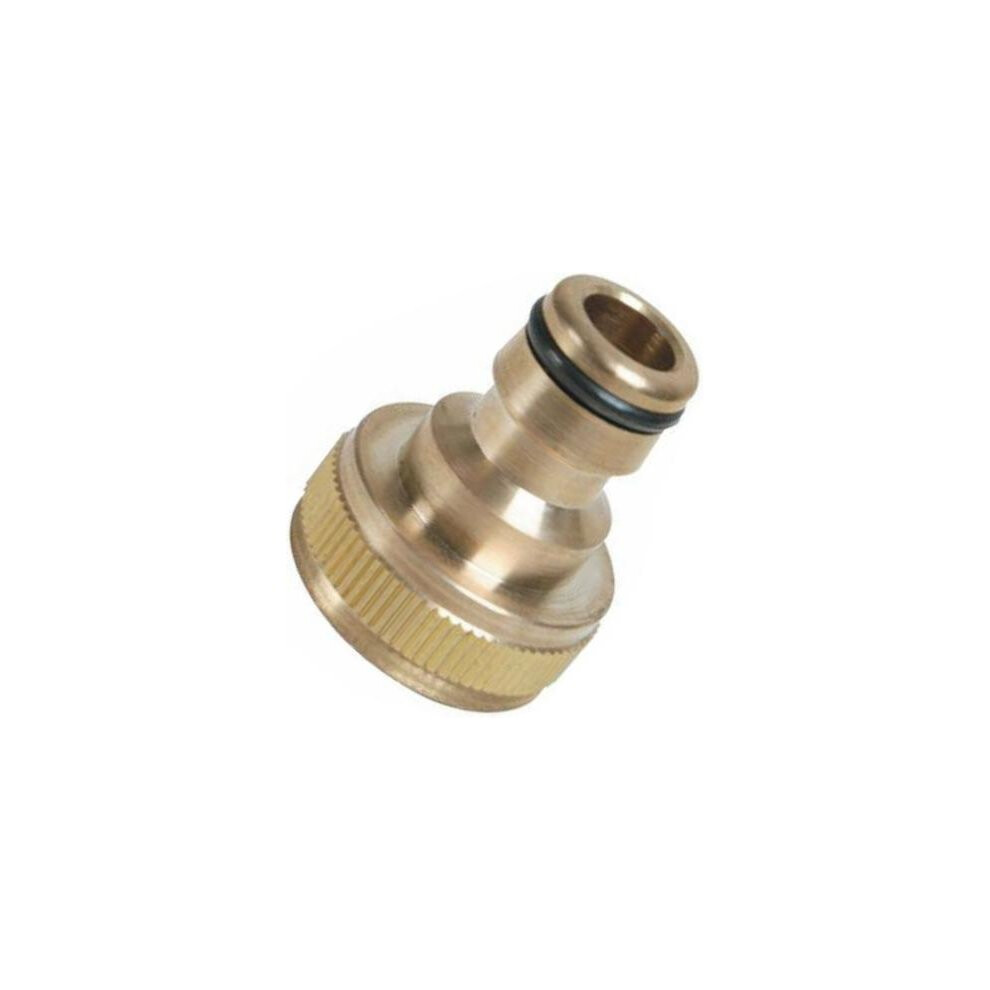 3/4in Threaded Brass Tap Adaptor - tap brass 34 hose fit threaded ...