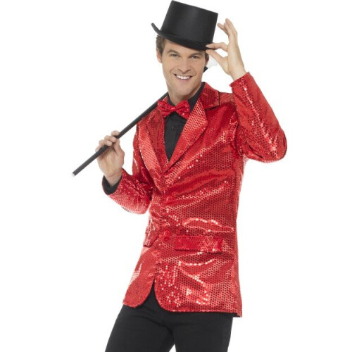Smiffy's 46983l Red Men's Sequin Jacket - sequin jacket mens fancy ...
