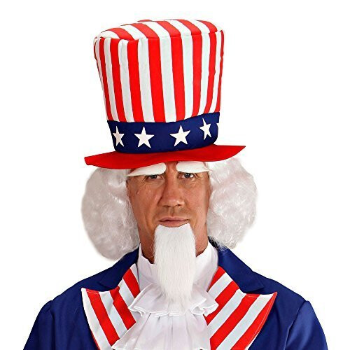 Uncle Sam Wig W/goatee Beard Brow - uncle sam wig beard independence usa fancy dress goatee brow ...