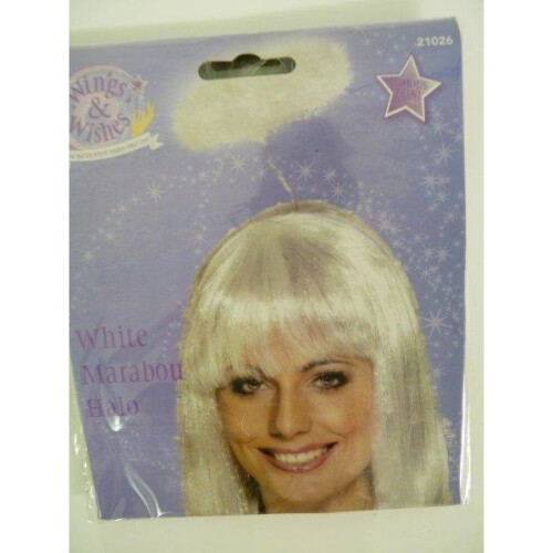 White Angel Halo With Marabou - angel halo fancy dress white accessory ...