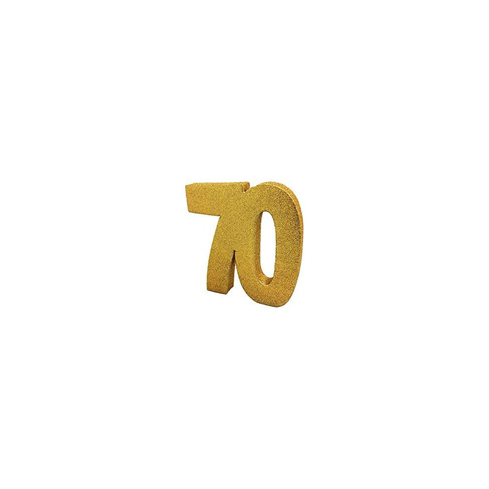8' Gold Glitter 70th Birthday Table Decoration - party birthday ...