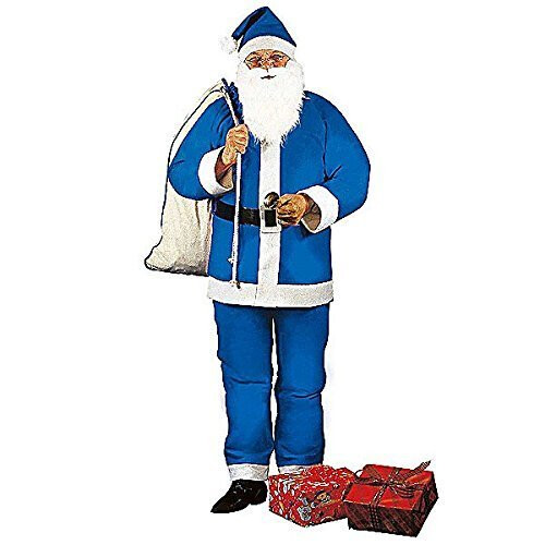 Blue Santa Costume For Men On Size - blue father santa claus christmas ...