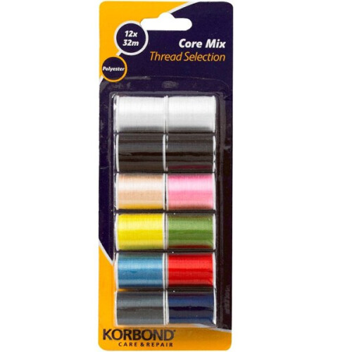 32m Pack Of 12 Core Mix Threads - korbond core mix thread selection 12 ...