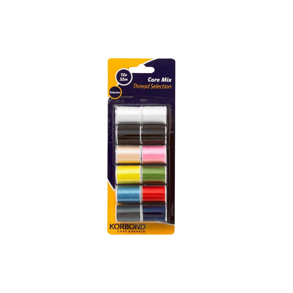32m Pack Of 12 Core Mix Threads - korbond core mix thread selection 12 ...