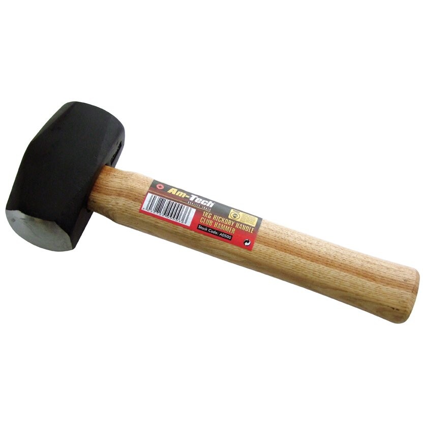 1kg Club Hammer With Hickory Shaft - Handle Ball Pein Pin Claw Panel ...