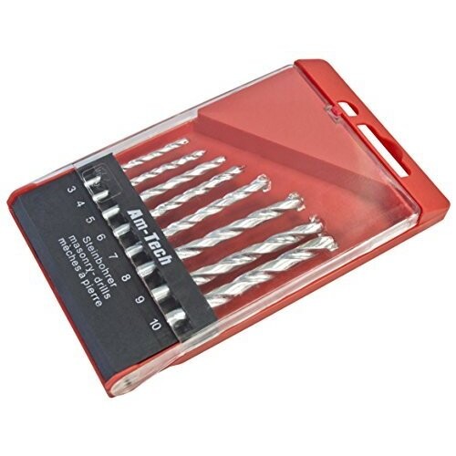 8pc Masonry Drill Bit Set - 8 10mm Piece 3mm Amtech 4mm 5mm 6mm 7mm 8mm 9mm - masonry drill set ...
