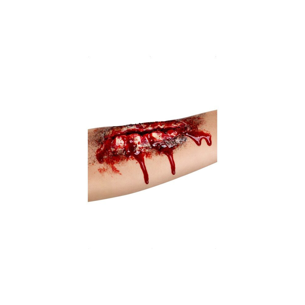 Adhesive Rubber Open Wound Scar - Halloween Fancy Dress Make Up Horror ...