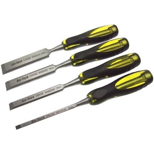 4pc Go Thru Wood Chisel Set - Cr-v - 4 Through Amtech Piece Steel Bevel ...