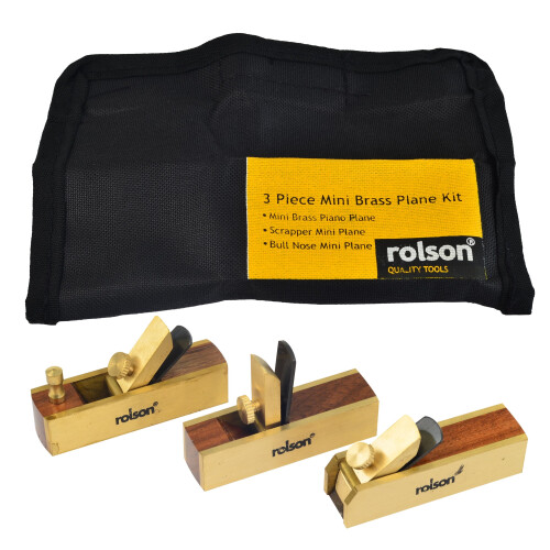 3 Piece Mini Brass Plane Kit - Rolson 5640 - rolson 56403 mini brass ...