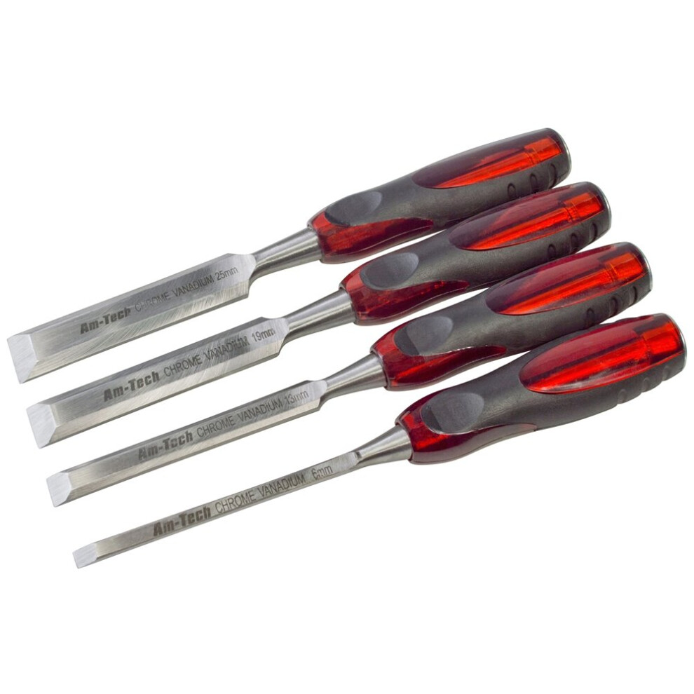 4pc Go Thru Wood Chisel Set - Cr-v - 4 Through Amtech Piece Steel Bevel ...