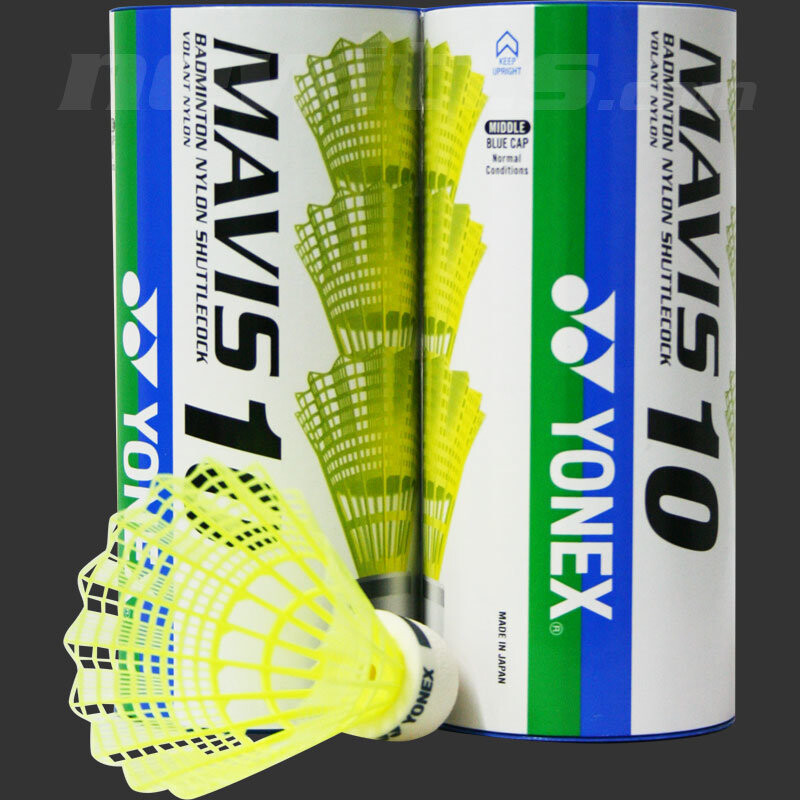 Yellow Yonex Mavis 10 Shuttles 6 Pack - Badminton Shuttlecocks Nylon ...