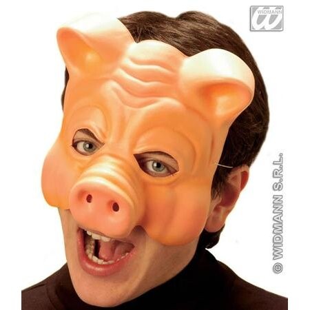 Plastic Pig Fancy Dress Mask - mask pig fancy dress animal half vinyl ...