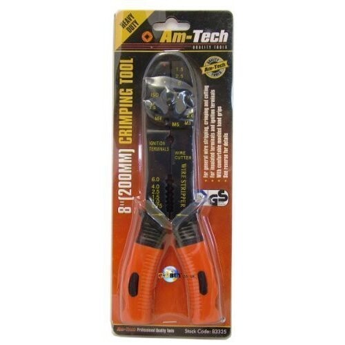 8" Heavy Duty Crimping Tool - 8 Wire Pliers Cutting Amtech Stripping Cutter - crimping tool 8 ...