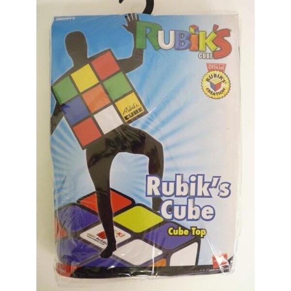 Unisex Rubik's Cube Costume - Rubiks Fancy Dress 80s Outfit Adult 1980s ...