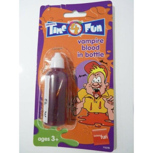 Bottle Of Fake Vampire Blood - Halloween Fancy Dress Make Up Accessory ...