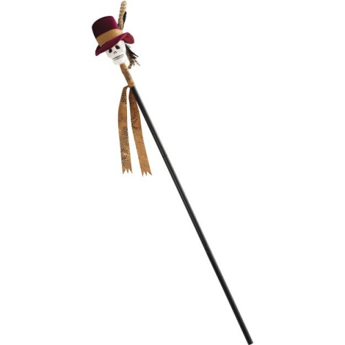 Halloween Voodoo Staff Skull Cane - Witch Doctor Fancy Dress Deluxe ...
