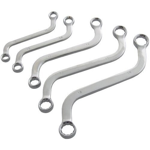 5pc S-shape Spanner Set - 5 Shape Piece Obstruction Wrench Bent Bend ...