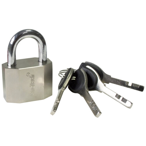 40mm Security Padlock Lock - Steel Heavy Duty Shackle Double Ball Keys ...