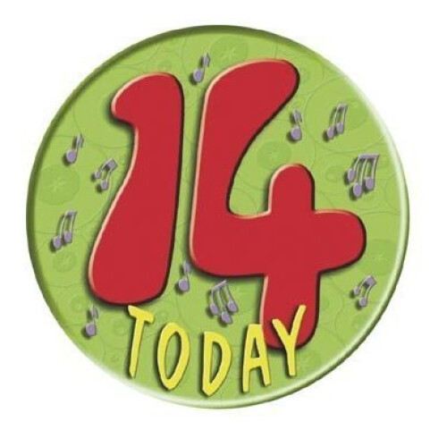Big Badges:14 Today - Jumbo 14 Badge I Am Happy 14th Birthday Boy Girl ...