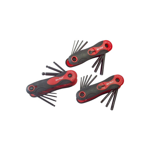 3 Piece Folding X-hex Key Set - Hex Torx Ball Keys Allen 3pc End Metric ...
