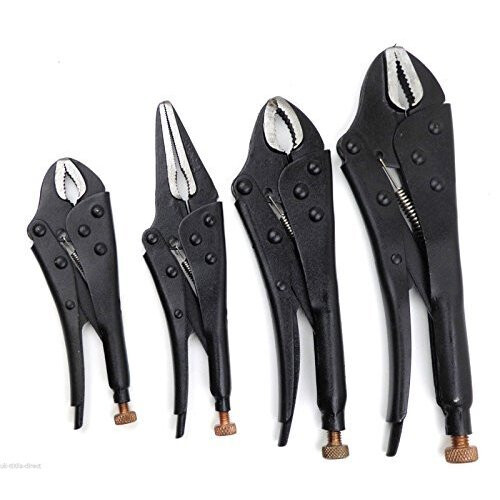 Toolzone 4 Piece Heavy Duty Drop Forged Locking Pliers Set - 4pc Vice ...