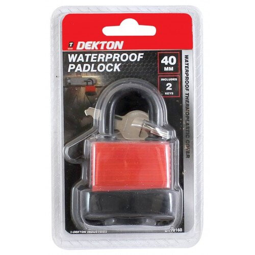 Dekton 40mm Waterproof Padlock - Shackle Short Heavy Duty Steel Long ...