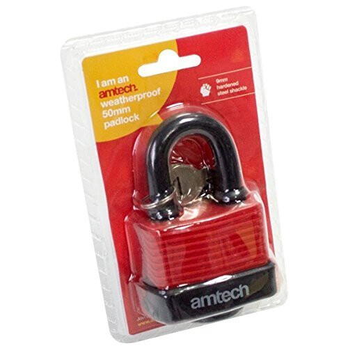 50mm Weatherproof Padlock - 4 Keys Security Amtech Garage Set 3 ...