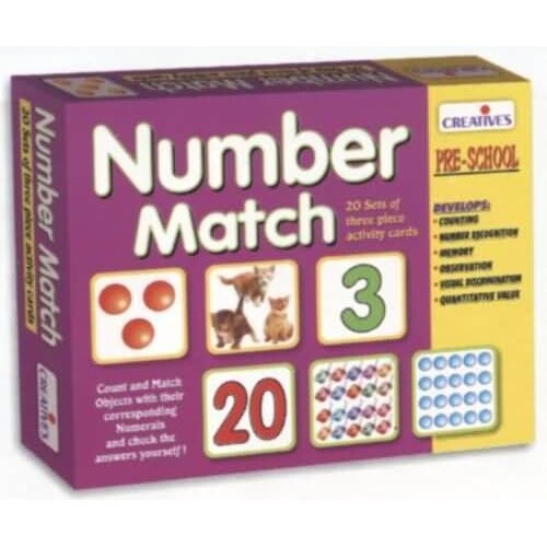 Creative Pre-school Number Match Game - Preschool Educational Cards ...