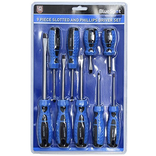 Bluespot 9 Pce Screwdriver Set - Piece Slotted Phillips Blue Spot Tools ...