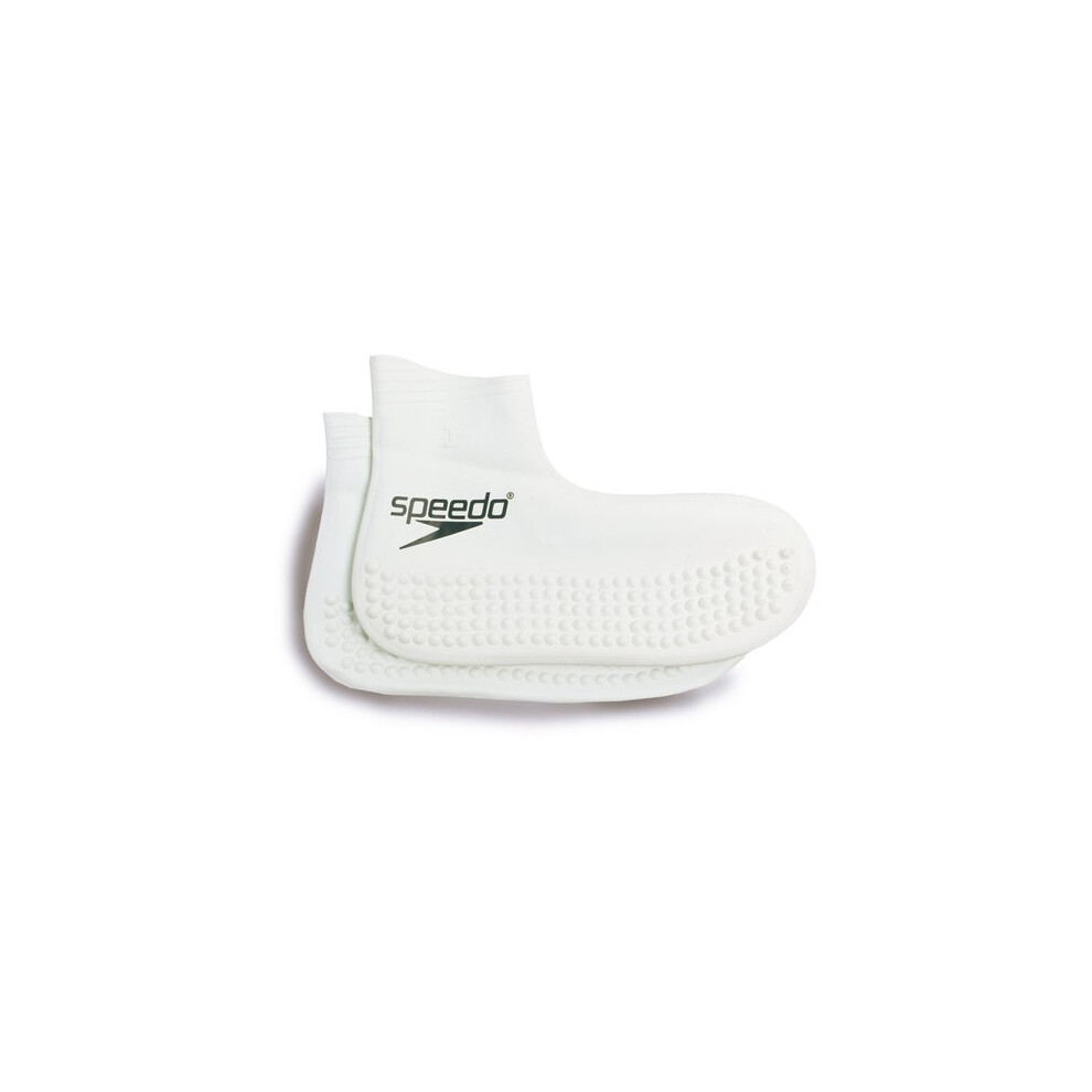 Medium Speedo Latex Swim Socks - Swimming Pool Adult White Shoes Rubber ...