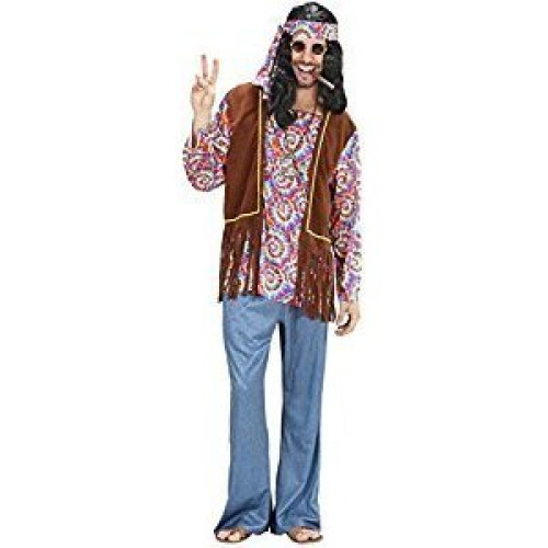 Mens Psychedelic Hippie Man Costume Medium Uk 40/42" For 60s 70s Hippy ...