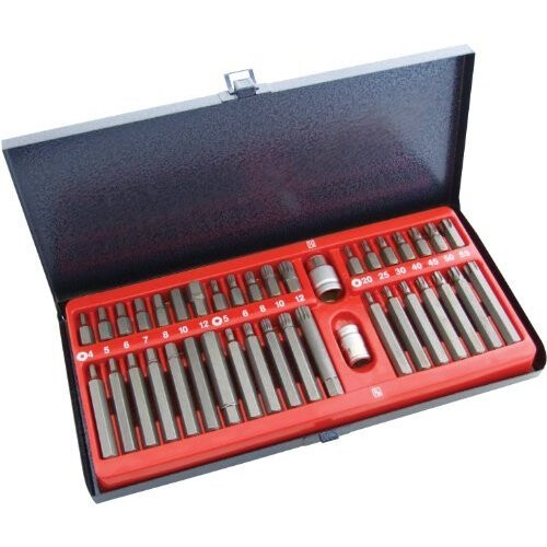 40pc Power Bit Set - Torx Star Spline 12 38 Drive Hex Socket Chrome ...