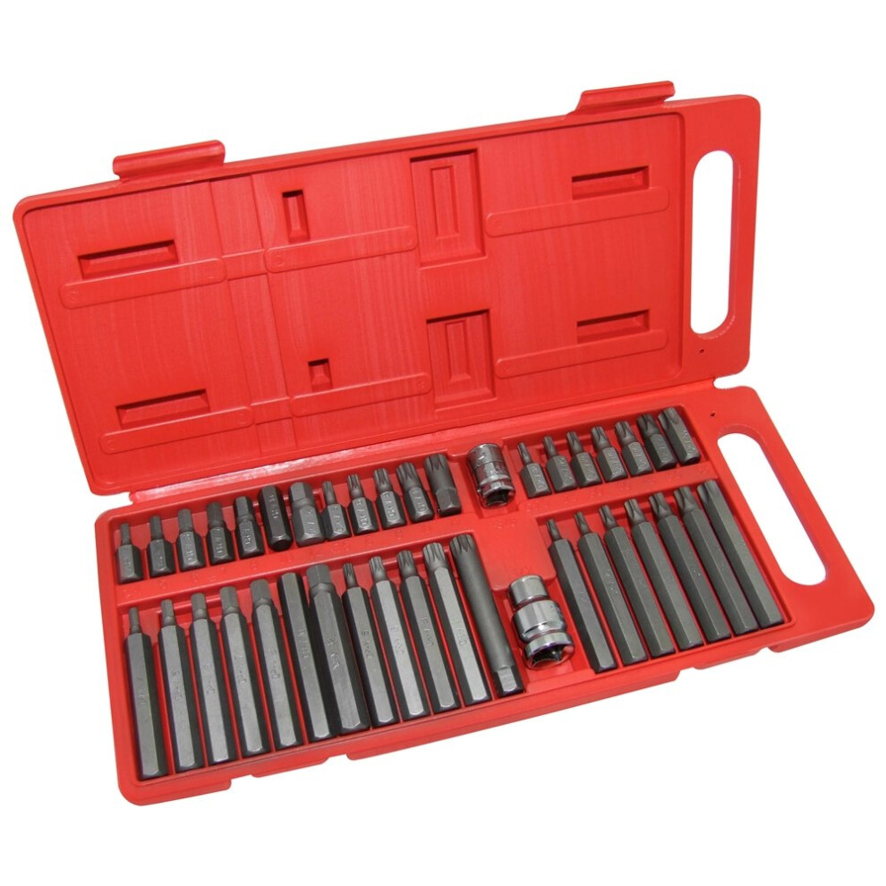 40pc Power Bit Set - Torx Star Spline 12 38 Drive Hex Socket Chrome ...