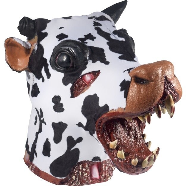 Black & White Butchered Daisy The Cow Head Prop - Cows 36x32x30cm ...